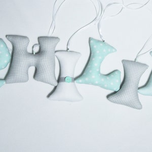 Fabric Letters, Nursery Wall Letters, Fabric Name Banner, Baby Room ...