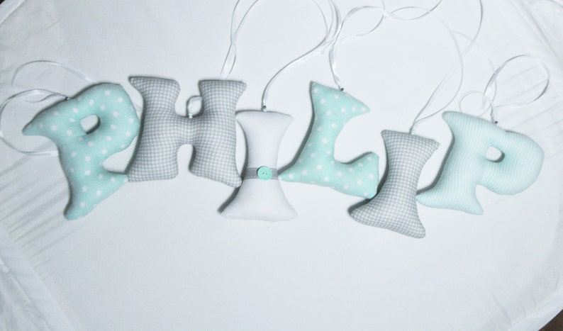 Fabric letters nursery wall letters fabric name banner baby | Etsy