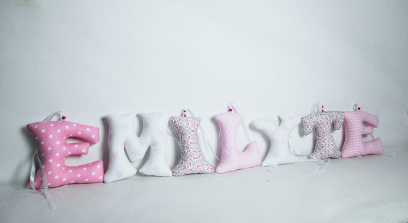 Fabric Letters Nursery Wall Letters Fabric Name Banner Baby - Etsy