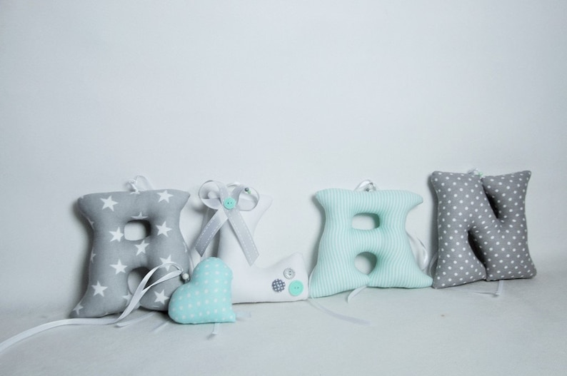 Fabric letters nursery wall letters fabric name banner baby | Etsy