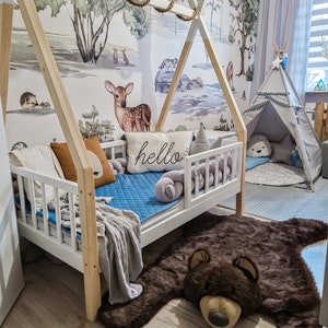 Pink Teddy Bear Rug, Fluffy Nursery Mat, Baby Girl Decor - Etsy