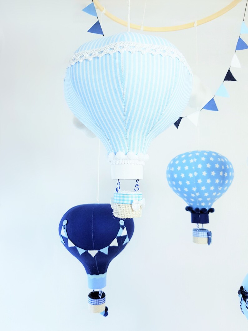 Hot Air Balloons Crib Mobile for Baby Boy / Baby Blue Navy - Etsy
