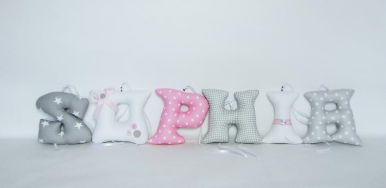 Fabric Letters Nursery Wall Letters Fabric Name Banner Baby - Etsy