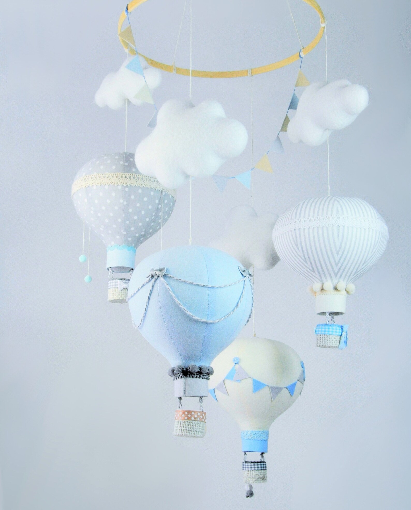 Hand-sewn Hot Air Balloon Baby Mobile, Nursery Decor - Etsy