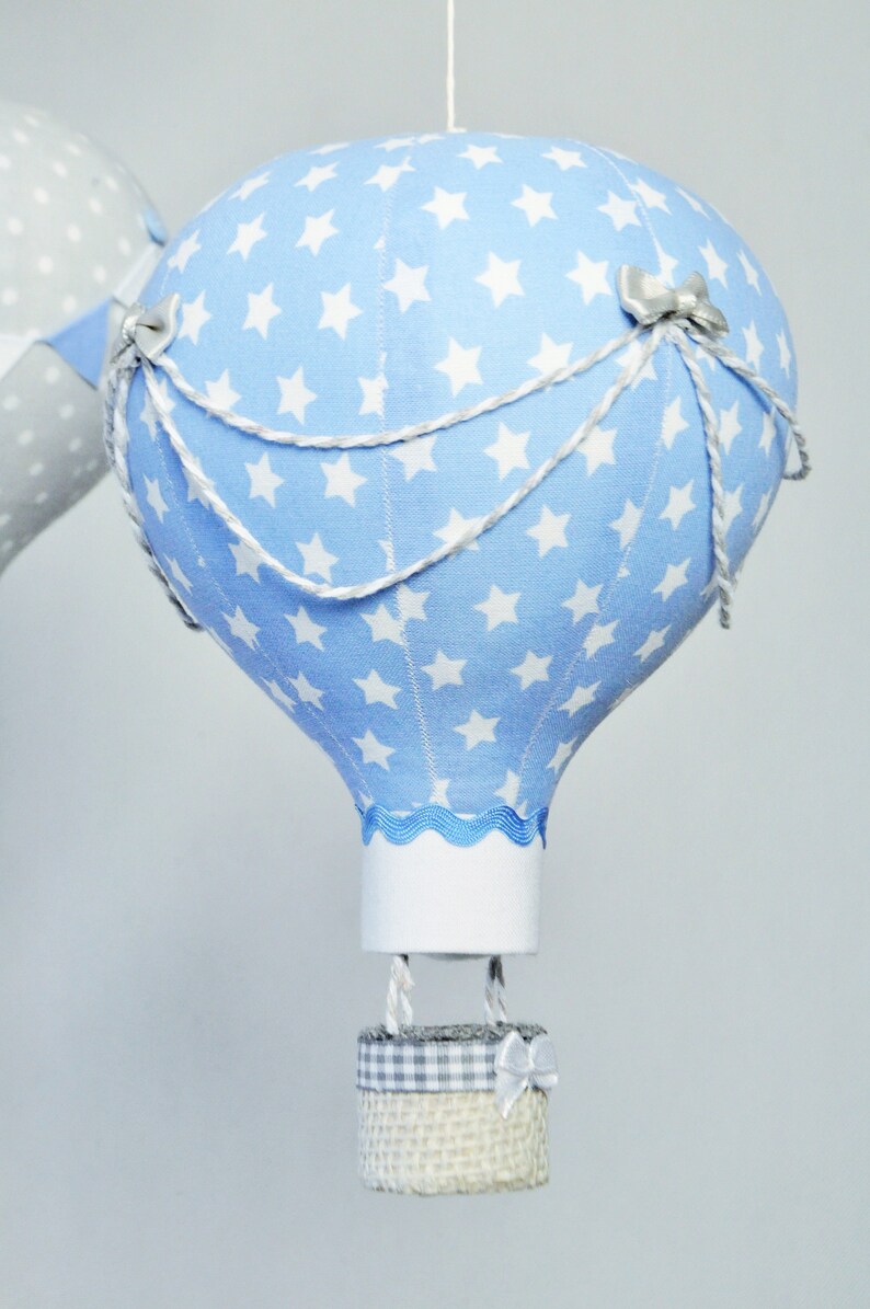 Baby Boy Crib Mobile With Hot Air Balloons and Clouds / Blue - Etsy