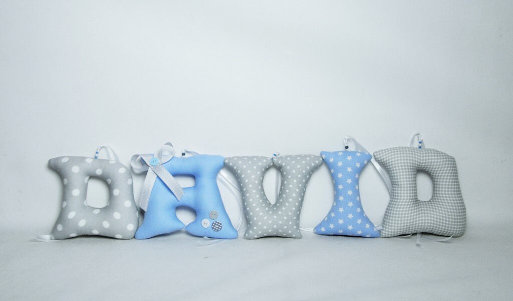 Fabric Letters Nursery Wall Letters Fabric Name Banner Baby | Etsy