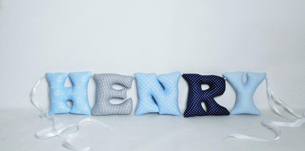 Fabric Letters Nursery Wall Letters Fabric Name Banner Baby | Etsy