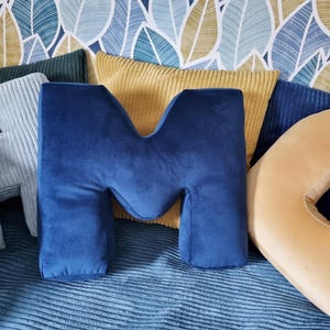 Letter M, Huge Letter Cushion 19" (48 Cm) or Big 16" (40cm), Letter M ...