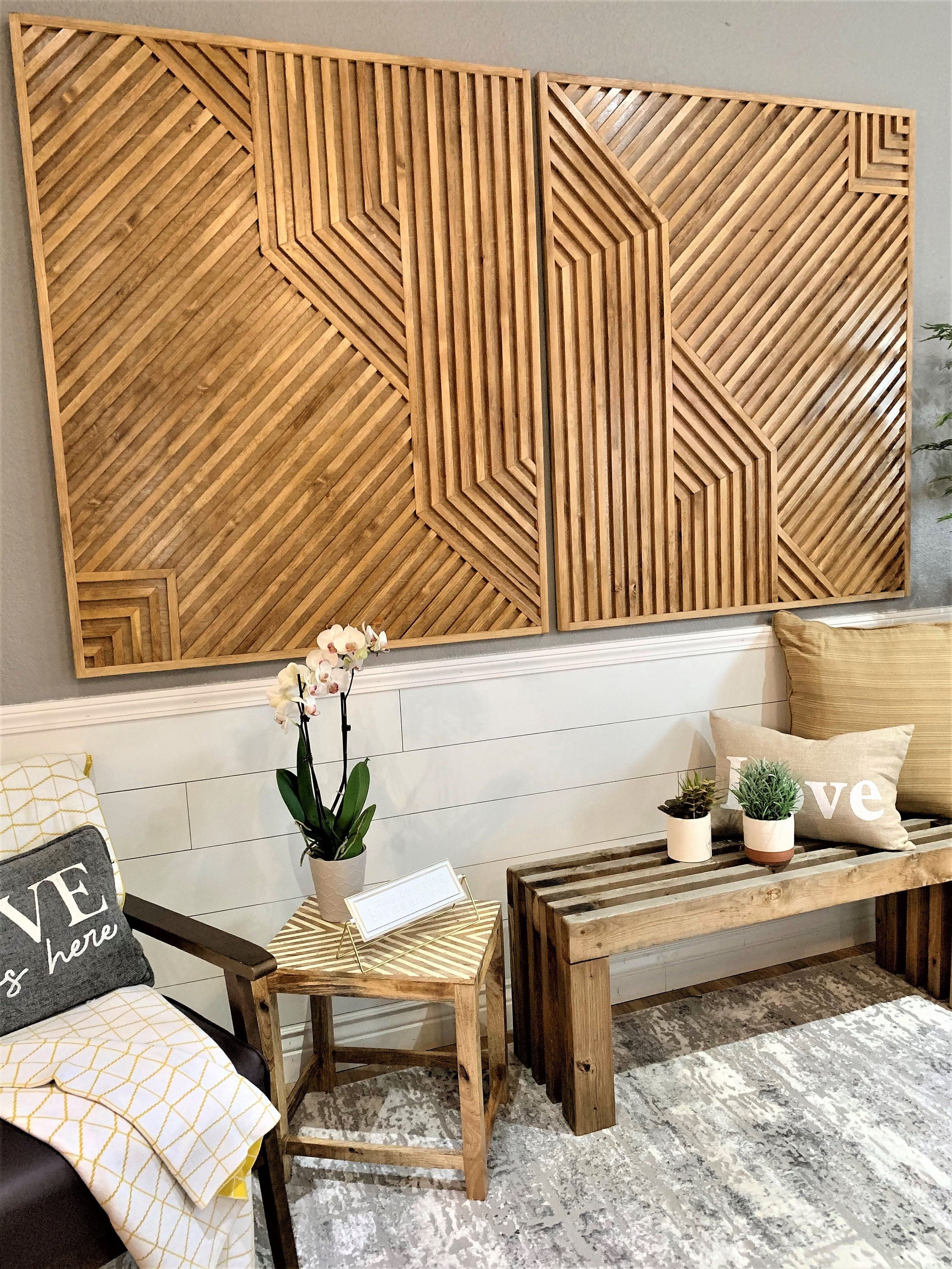 Geometric Wood Art Geometric Wall Art Handmade Art Wood | Etsy