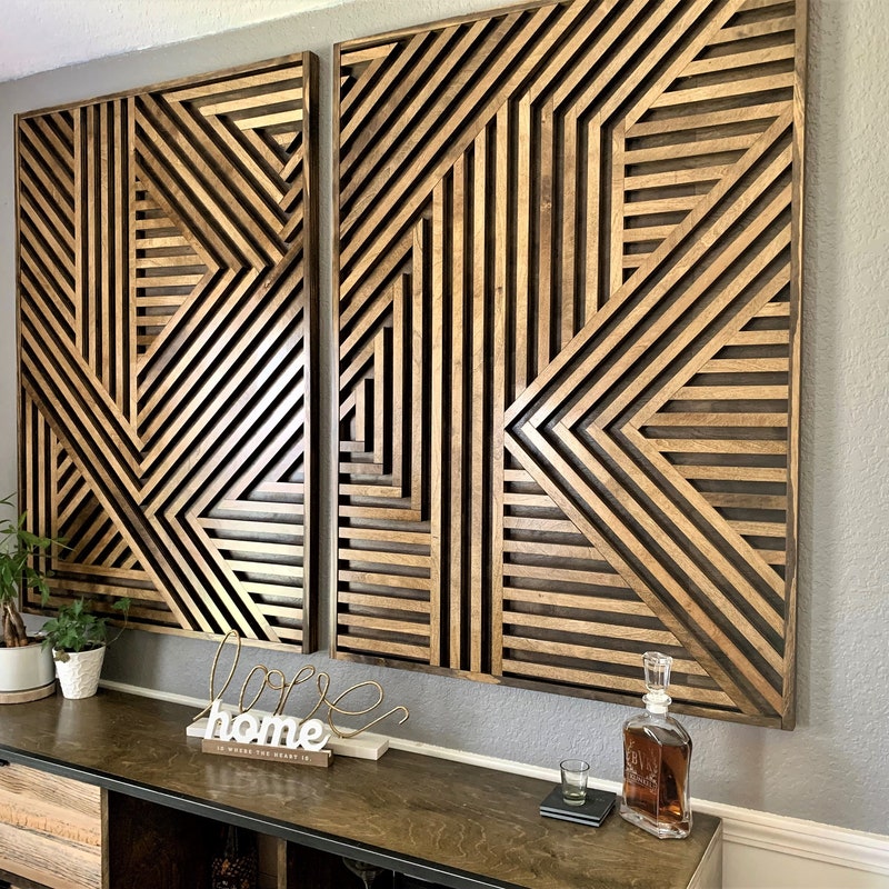 Geometric Wood Art - Etsy