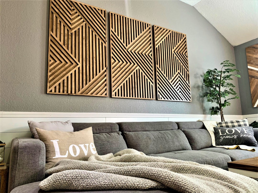Wood Art, Wood Wall Art, Geometric Wood Art, Geometric Wall Art, Modern ...