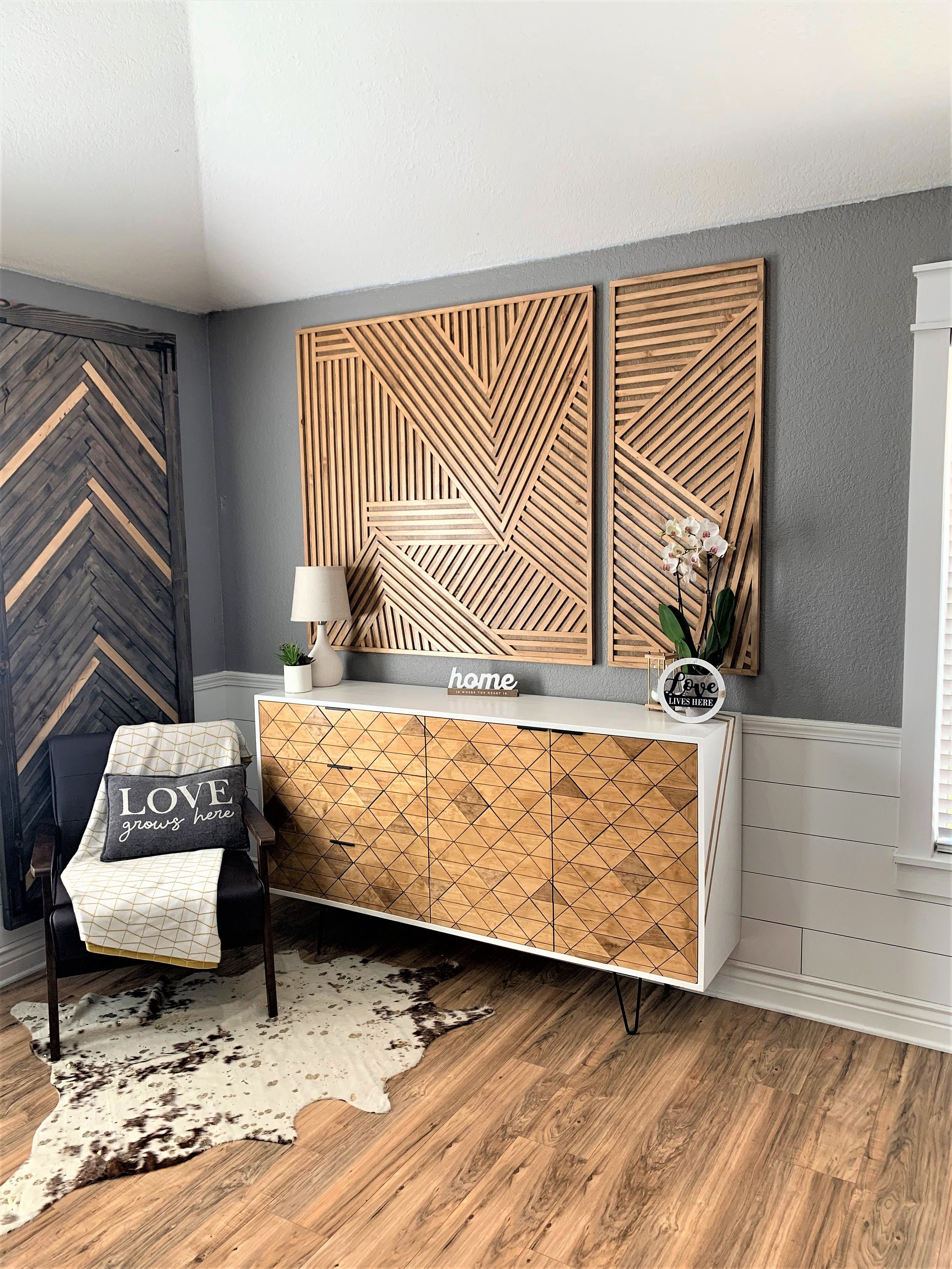 Geometric Wood Art Geometric Wall Art Handmade Art Wood | Etsy