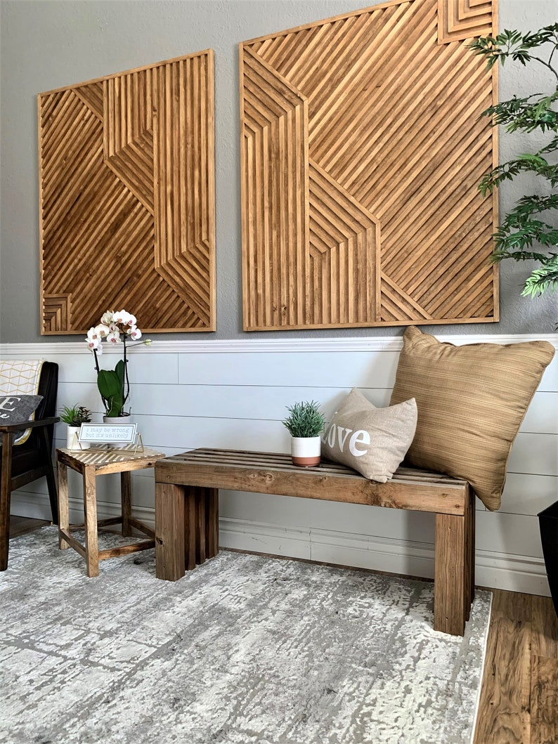 Geometric Wood Art Geometric Wall Art Handmade Art Wood - Etsy