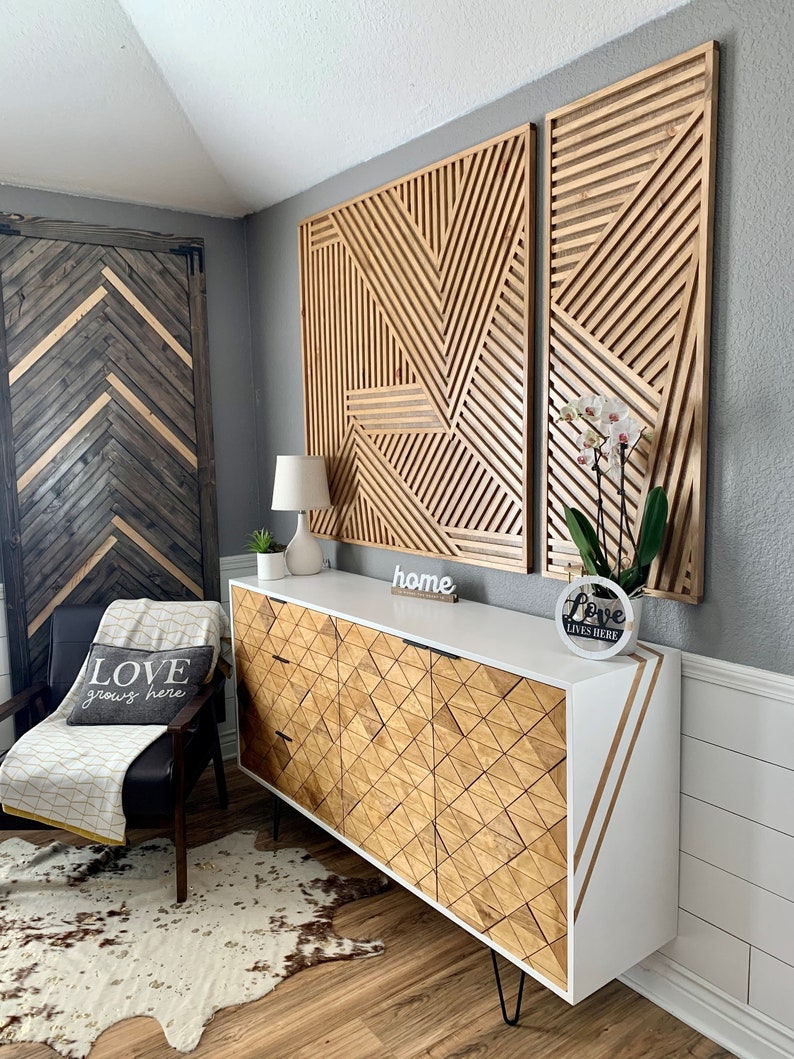 Geometric Wood Art Geometric Wall Art Handmade Art Wood | Etsy