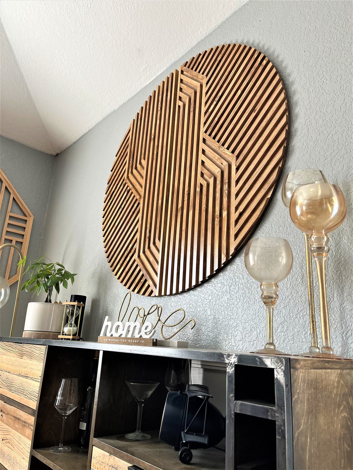 Geometric Wood Art Geometric Wall Art Handmade Art Wood | Etsy