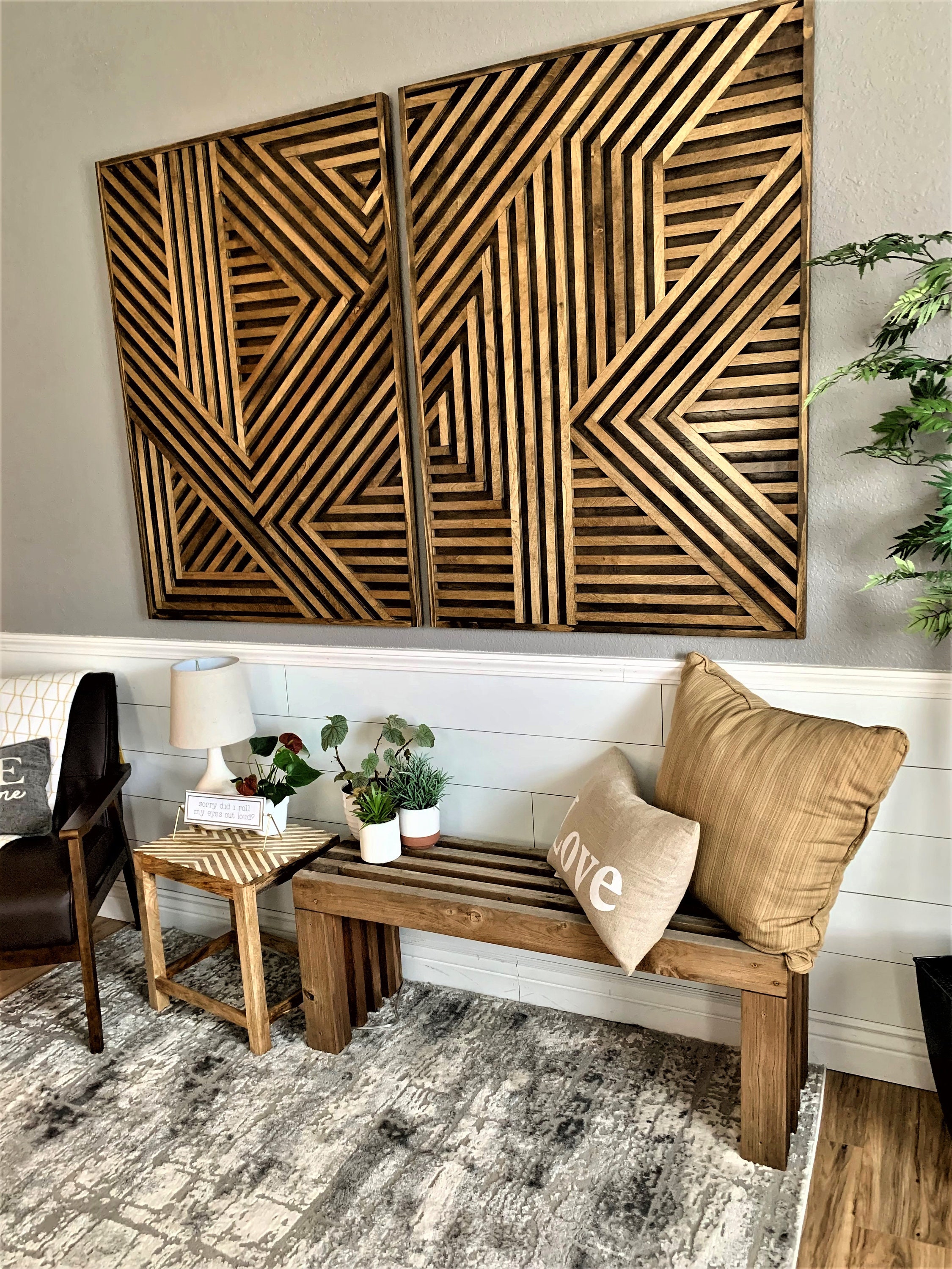 Geometric Wood Art Wood Wall Art Large Rustic Wall Art Wood - Etsy UK
