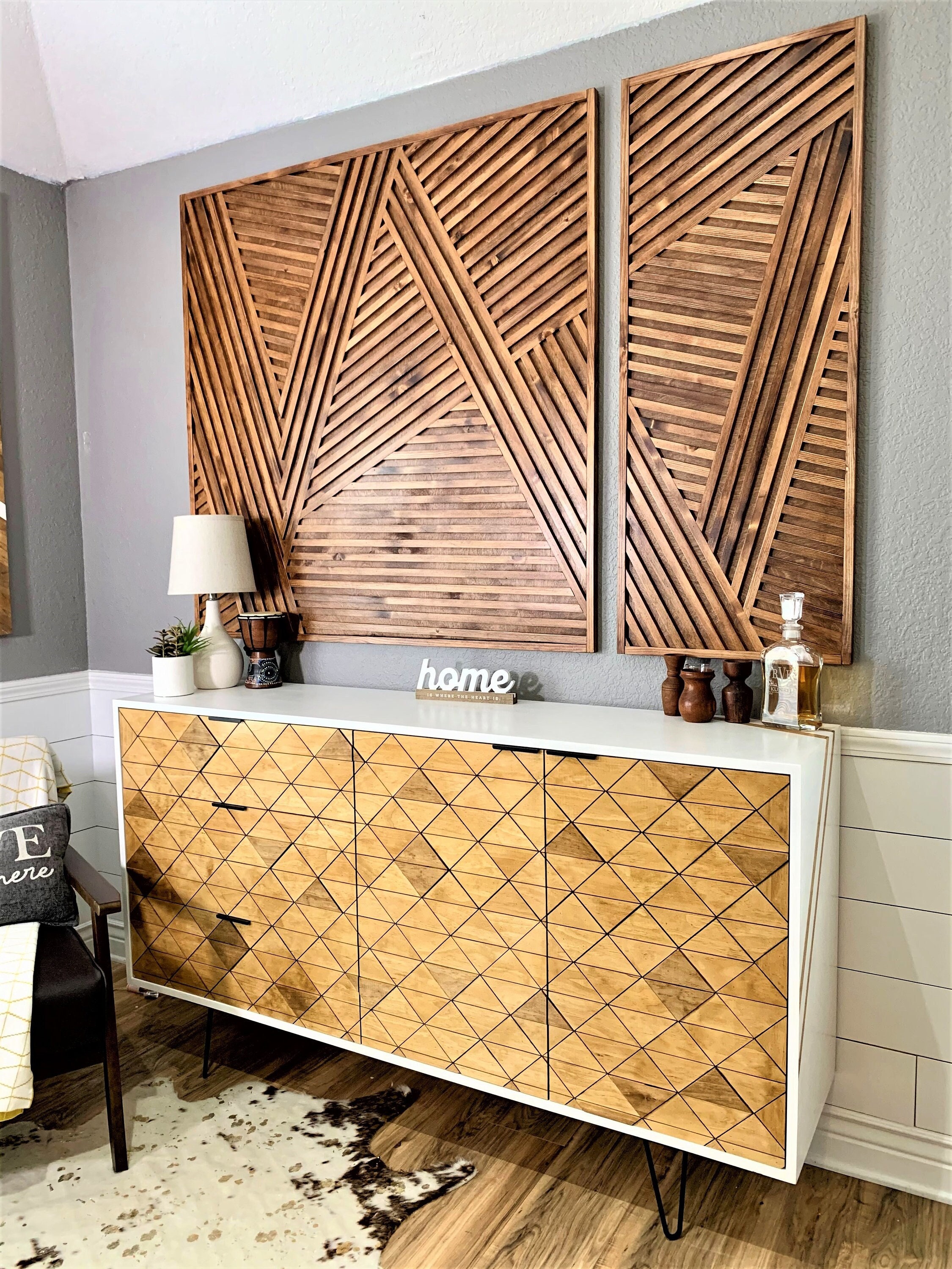 Geometric Wood Art Geometric Wall Art Handmade Art Wood - Etsy