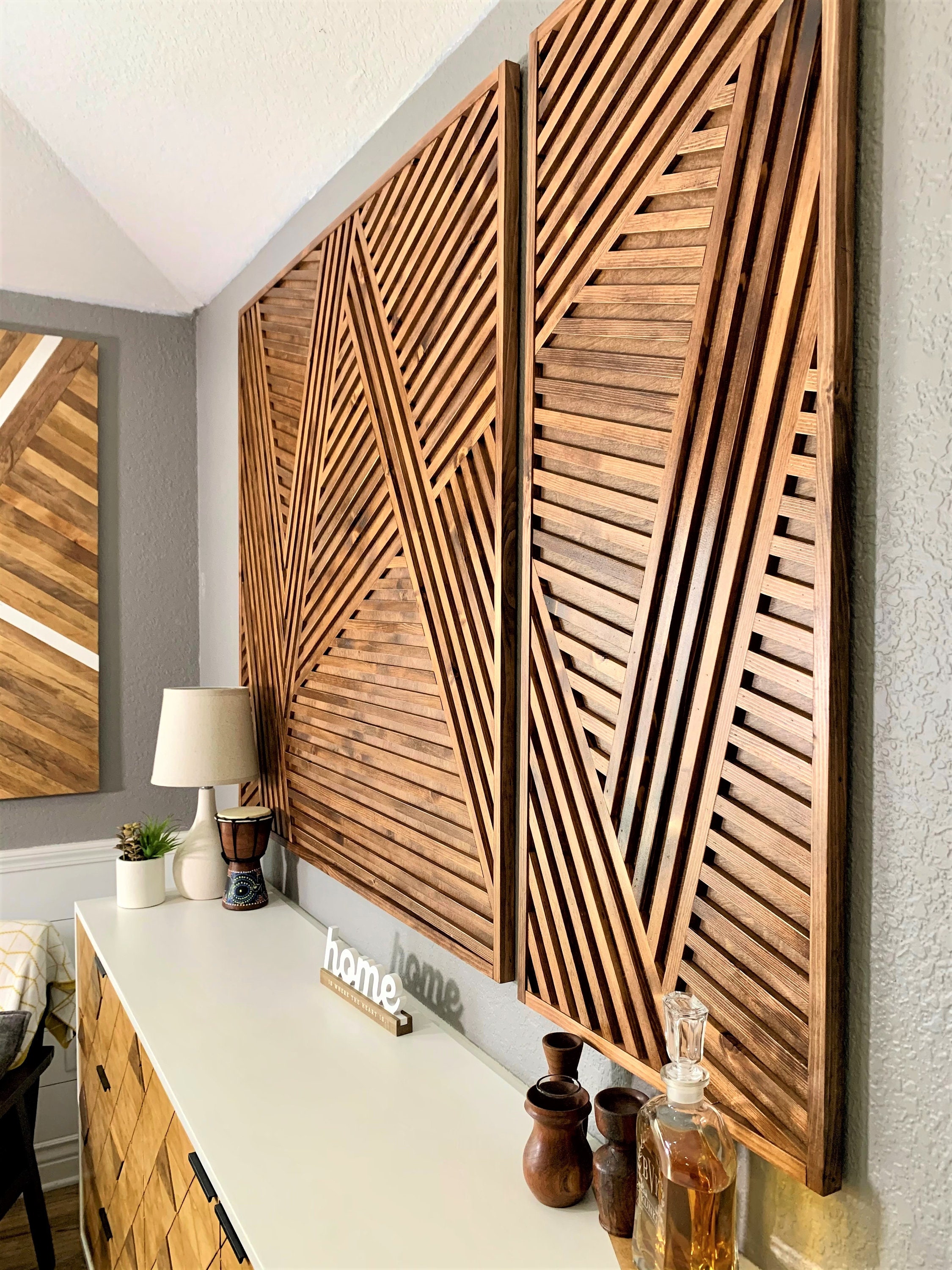 Geometric Wood Art Geometric Wall Art Handmade Art Wood - Etsy