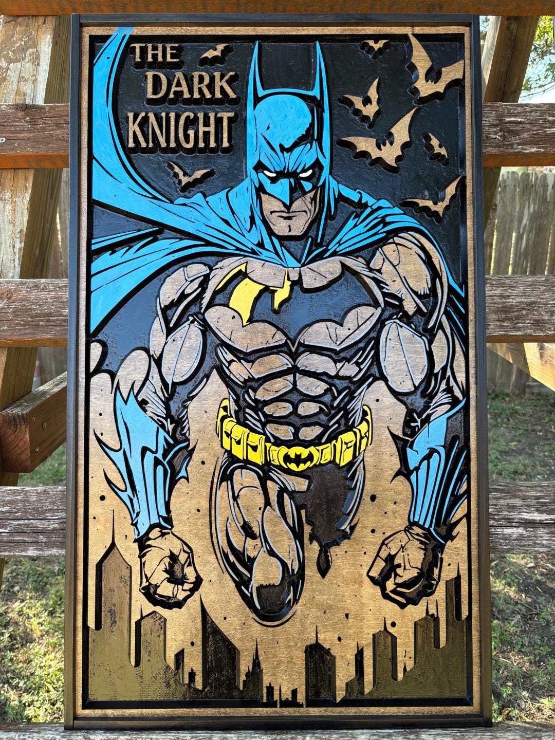 Batman, Batman Wood Art, Carved Wood Art, DC Fan Art, Handmade, Batman ...