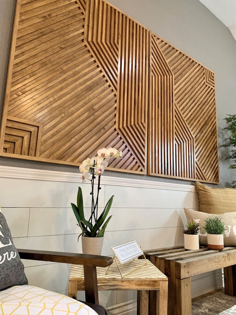 Geometric Wood Art Geometric Wall Art Handmade Art Wood - Etsy