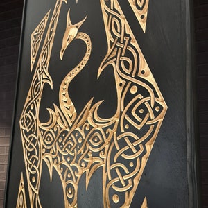 Skyrim Wood Art, Skyrim Dragon Carving, Skyrim Symbol, Geometric ...