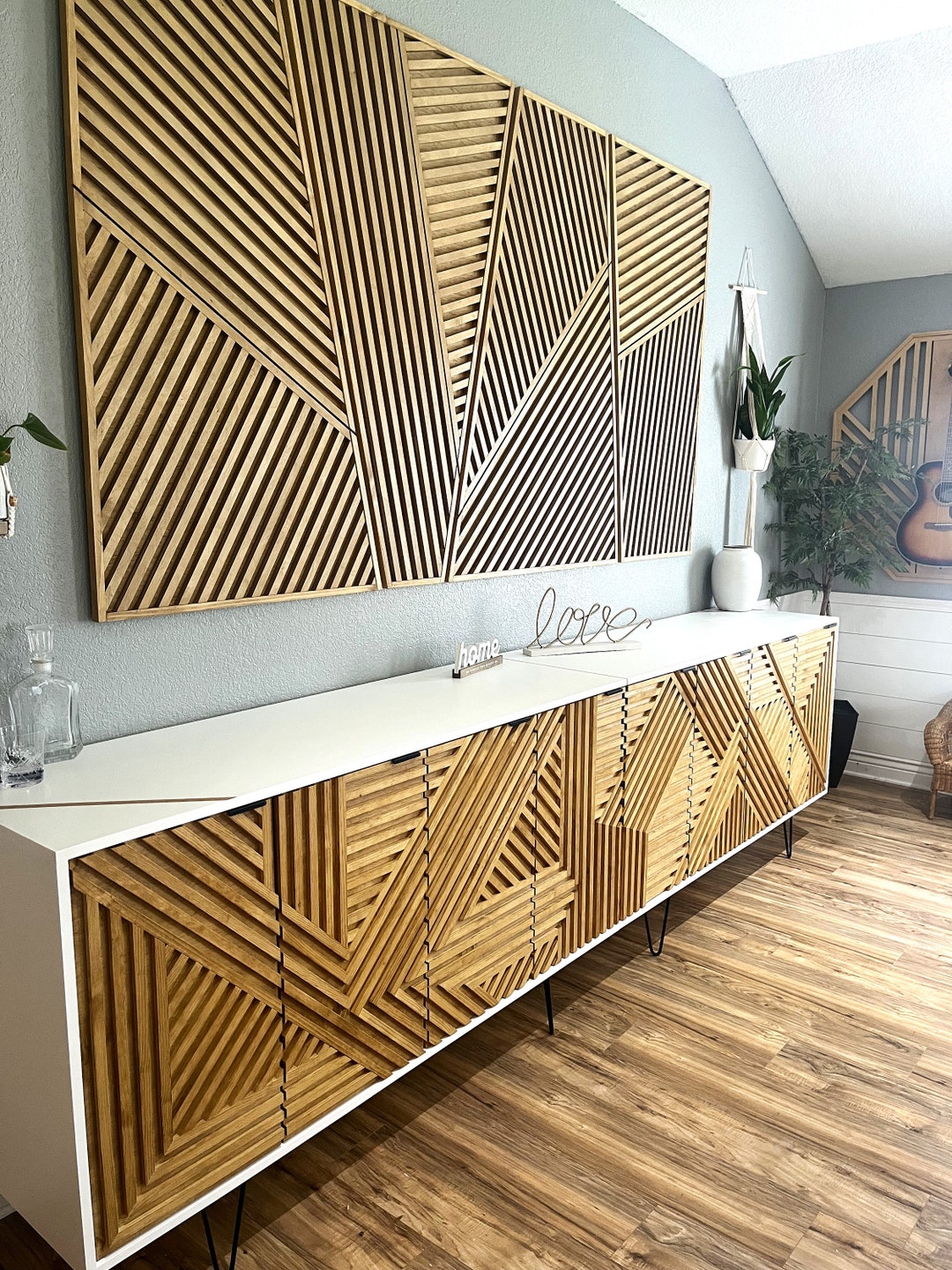 Geometric Dresser, Midcentury Modern, Dresser, Handmade Furniture, 3D ...