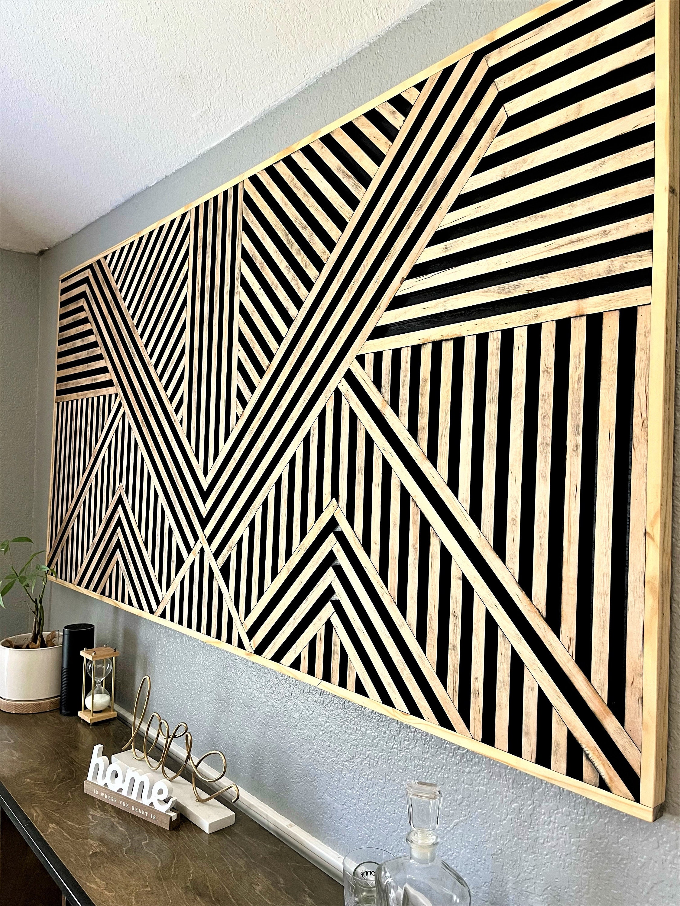 Geometric Wood Art Wood Wall Art Rustic Wall Art Wood Art - Etsy