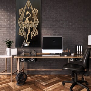 Skyrim Wood Art, Skyrim Dragon Carving, Skyrim Symbol, Geometric ...