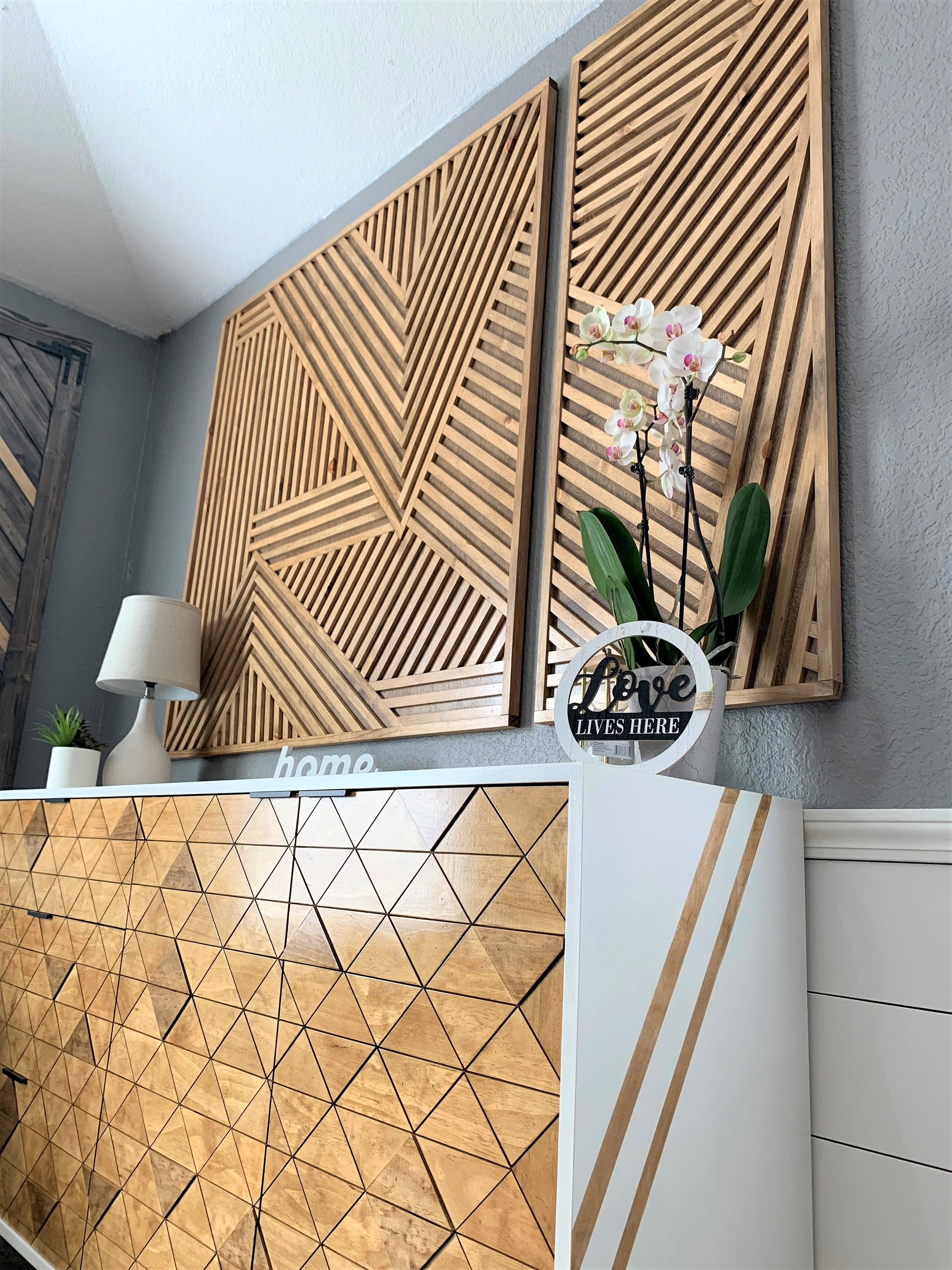 Geometric Wood Art Geometric Wall Art Handmade Art Wood | Etsy