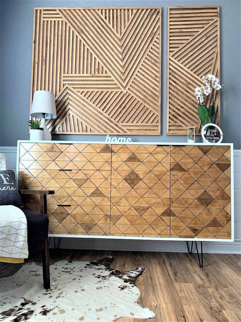 Geometric Wood Art Geometric Wall Art Handmade Art Wood | Etsy