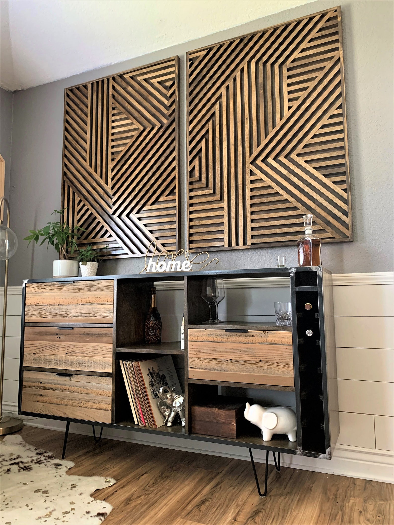 Geometric Wood Art Wood Wall Art Large Rustic Wall Art Wood - Etsy