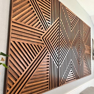 Geometric Wood Art, Wood Wall Art, Rustic Wall Art, Wood Art, Modern ...
