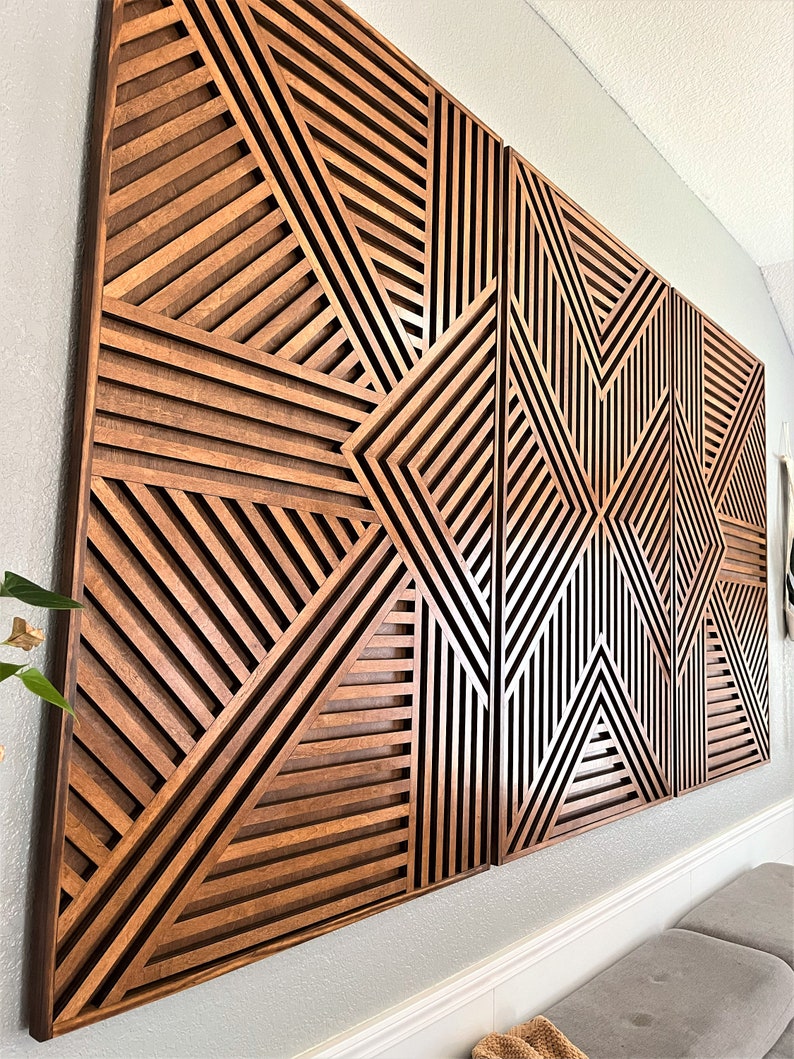 Geometric Wood Art, Wood Wall Art, Rustic Wall Art, Wood Art, Modern ...