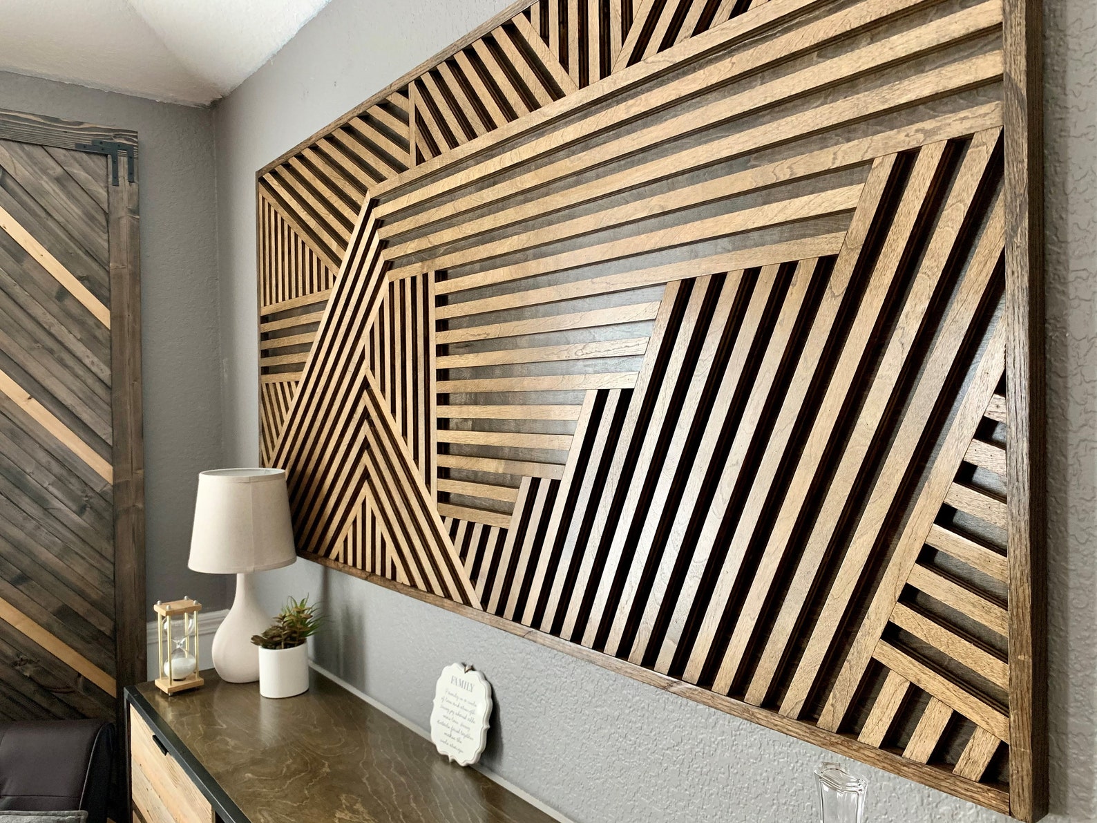 Geometric Wood Art Wood Wall Art Rustic Wall Art Wood Art | Etsy