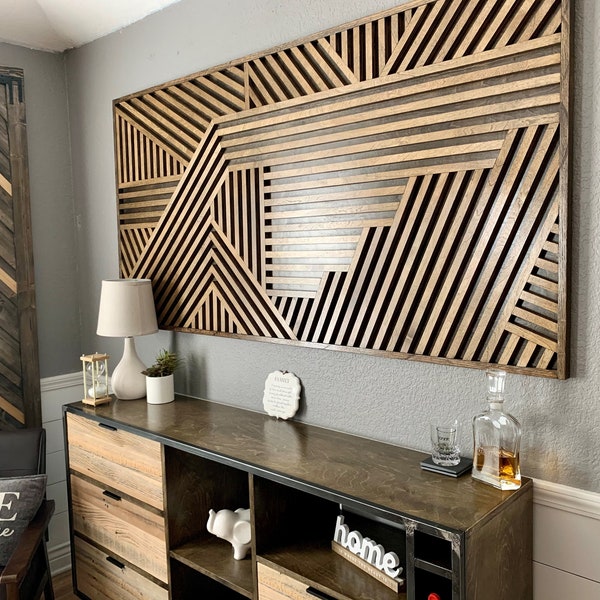 Geometric Wood Art - Etsy