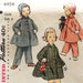 Vintage 50's Simplicity 4454 Childs Button Front Swing Coat Hat and ...