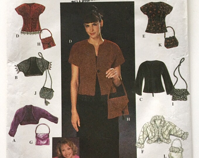 Simplicity 9016 Jacket Shrug Bolero Evening Wrap Purses Misses 14 16 18 ...