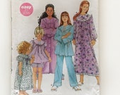Simplicity 5382 Round Yoke Pajamas Robe Nightgown Shorts Pants - Etsy