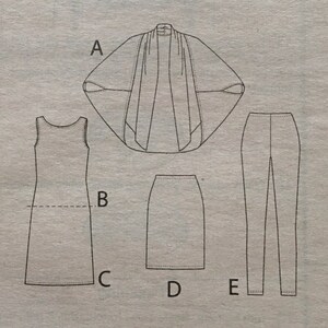 Butterick 6065 Butterfly Batwing Jacket Tank Dress Skirt Pants Misses 4 ...