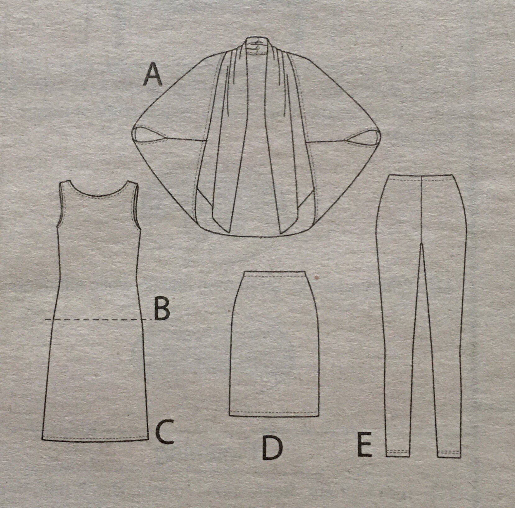 Butterick 6065 Butterfly Batwing Jacket Tank Dress Skirt Pants Misses 4 ...