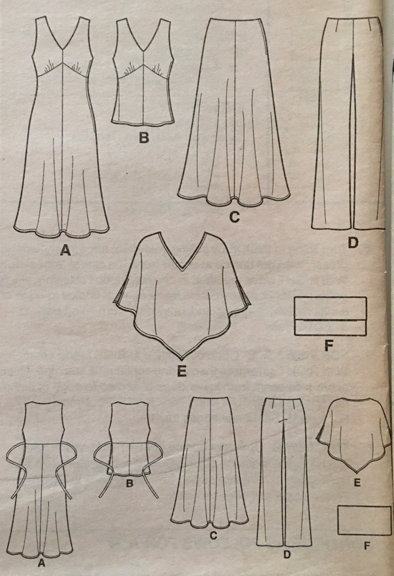 Simplicity 4640 V Neck Dress, Empire Waist Top, Full Skirt, Pants ...