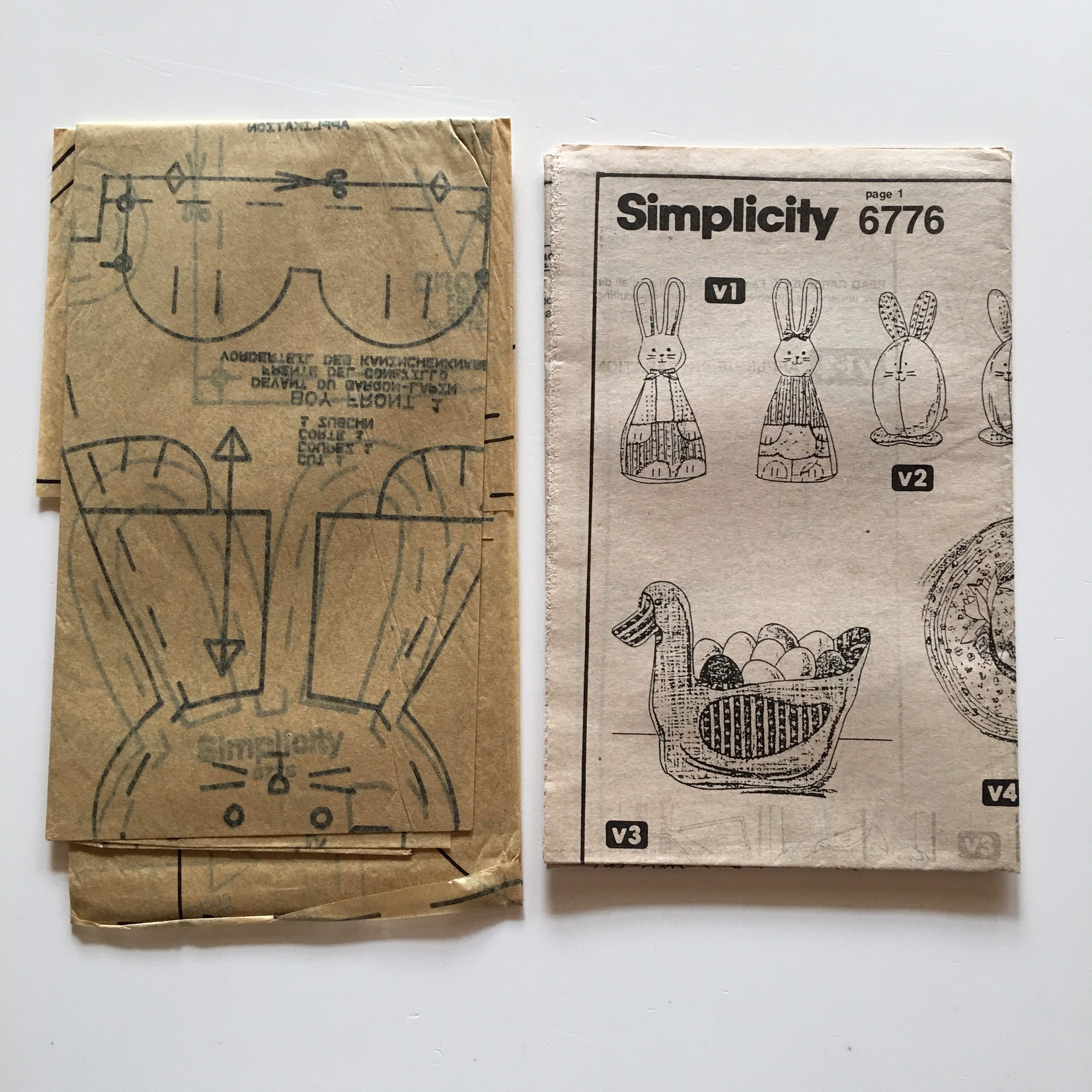 Simplicity 6776 Vintage Easter Decor Bunnies Eggs Duck Basket - Etsy