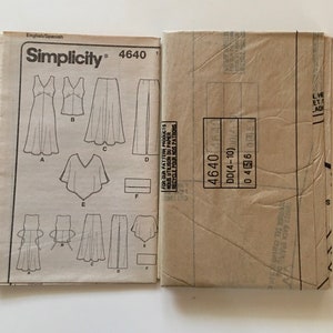 Simplicity 4640 V Neck Dress, Empire Waist Top, Full Skirt, Pants ...
