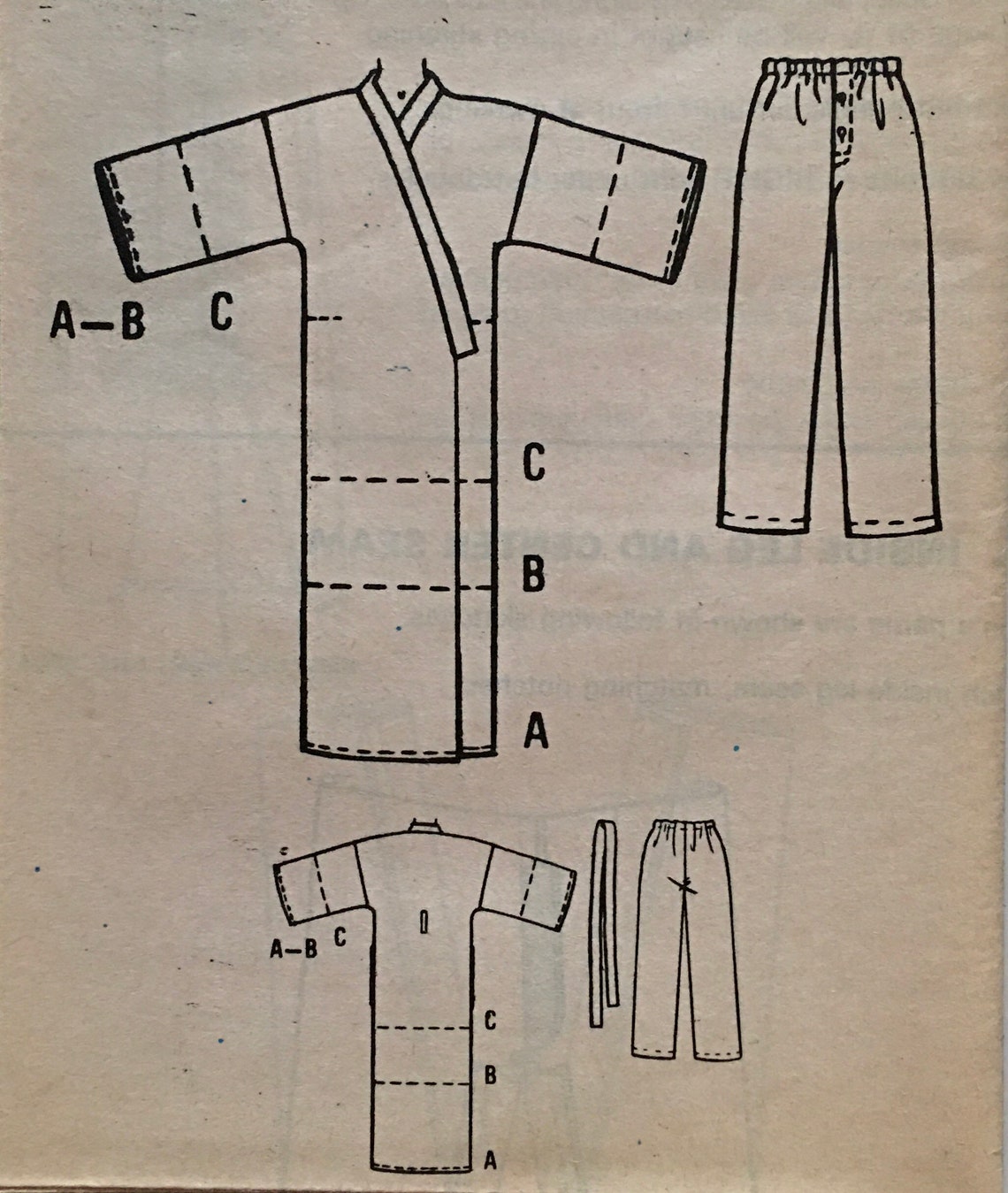 Mccall's 2022 Unisex Wrap Robe Lounge Pants XL 44 46 Uncut - Etsy