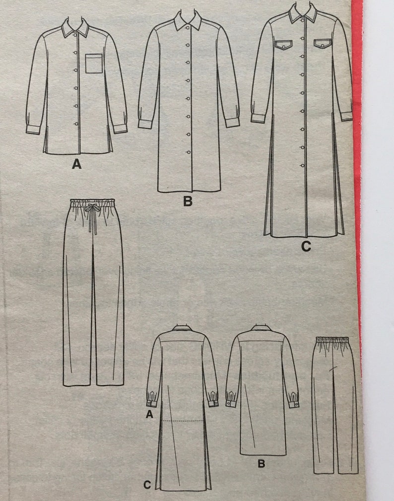 Simplicity 7902 Duster Shirtdress Tunic Pants Misses 6 8 10 Bust 30-32 ...