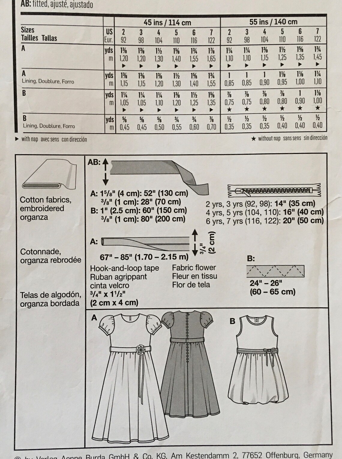 Burda 9550 Flower Girl Dress Puff Sleeve Special Occasion Bubble Dress ...