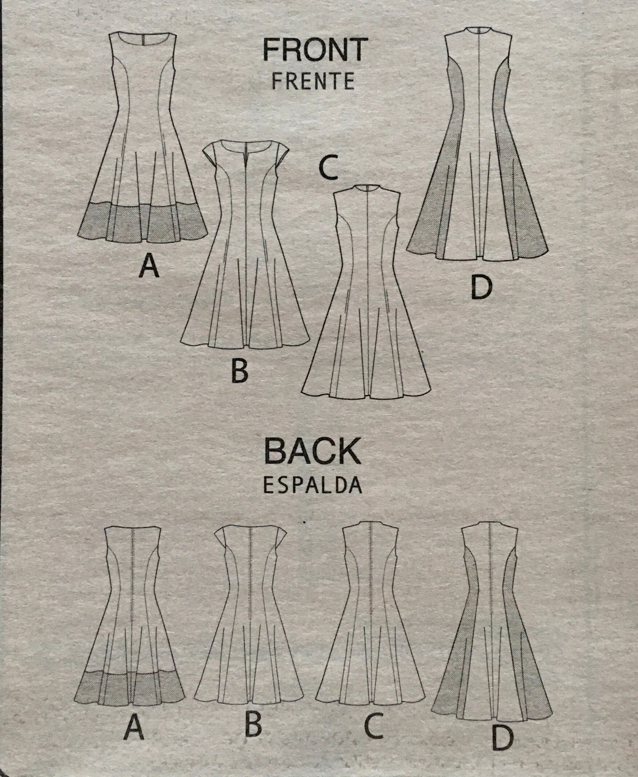 Mccall's 6741 Fit and Flare Dress Neckline Variations 18W 20W 22W 24W ...