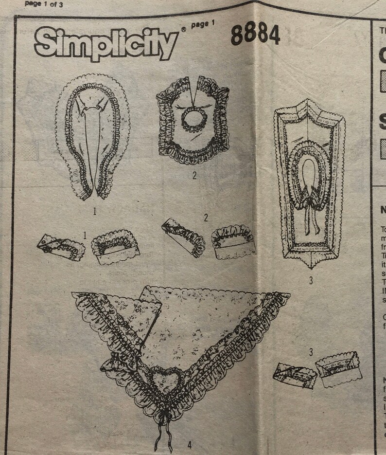 Simplicity 8884 Edwardian Victorian Steampunk Lace Collars French Cuffs ...