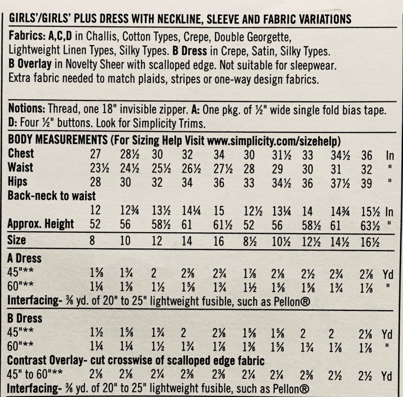 Simplicity 8567 Girls Dresses Flutter Sleeve Neckline - Etsy