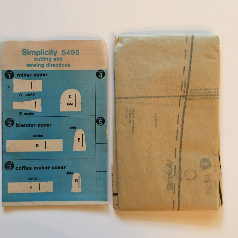Simplicity 5496 Kitchen Appliance Covers and Pot Holders Uncut Vintage ...